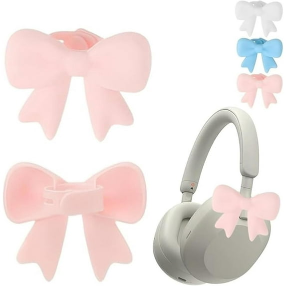2026 Silicone Bow Headphone Accessory, 2 Pack 3D Bows Decor for ...