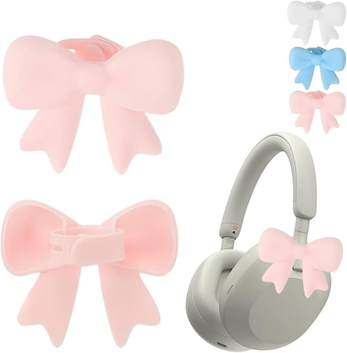 2026 Silicone Bow Headphone Accessory, 2 Pack 3D Bows Decor for ...