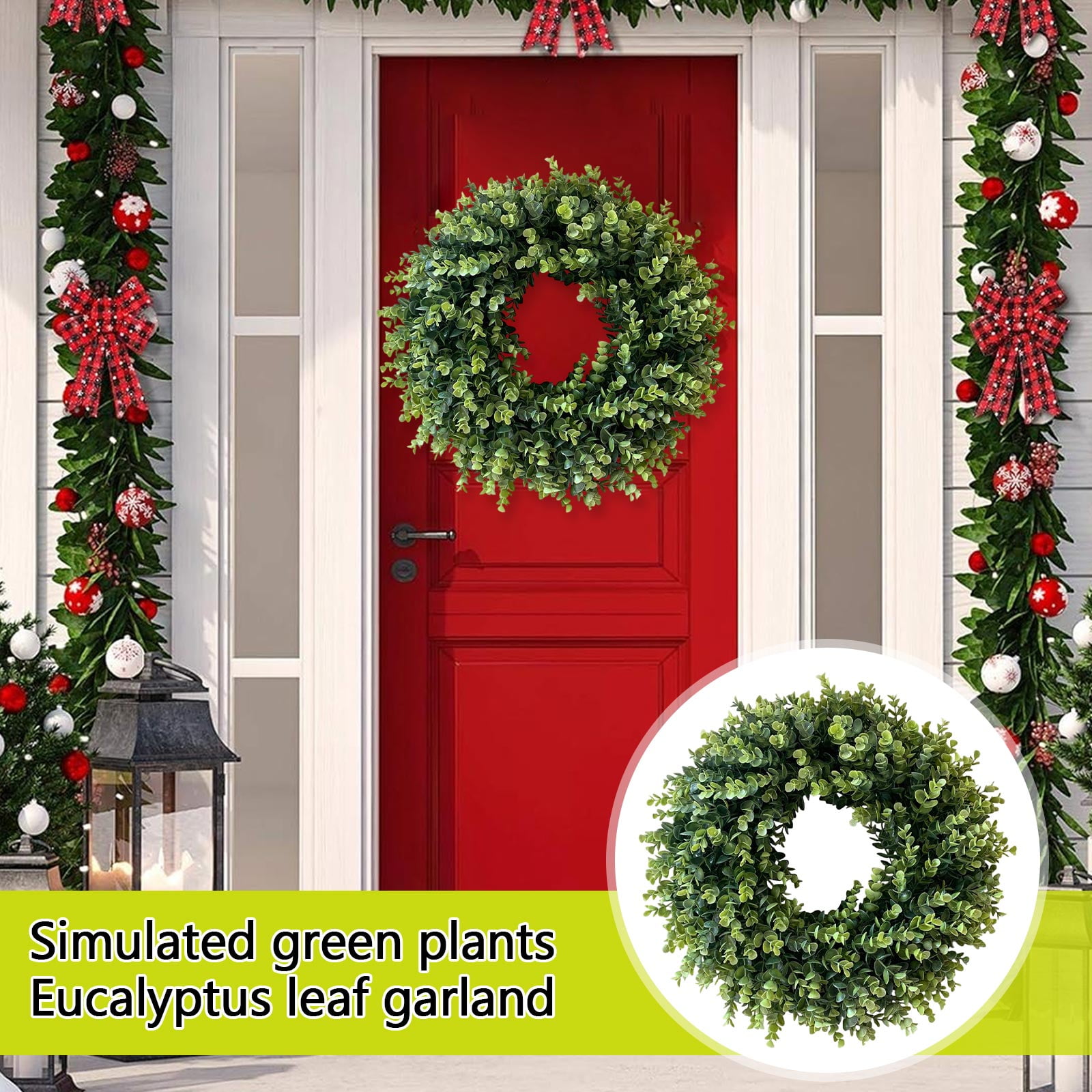 2026 Simulation Leaf Wreath Spring Summer Door Hanging Decorative Ring ...