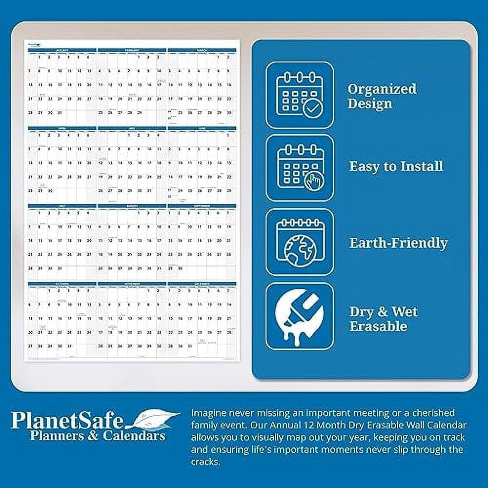 2026 Sky Blue Wet & Dry-Erasable Vertical Wall Calendar with next year ...