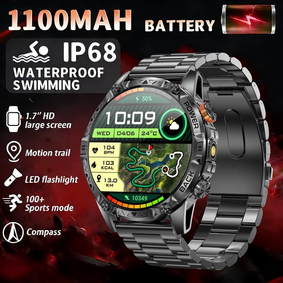 2026 Smart Watch, 1.7" HD Display, 1100mAh Battery, Wireless Call, AI ...