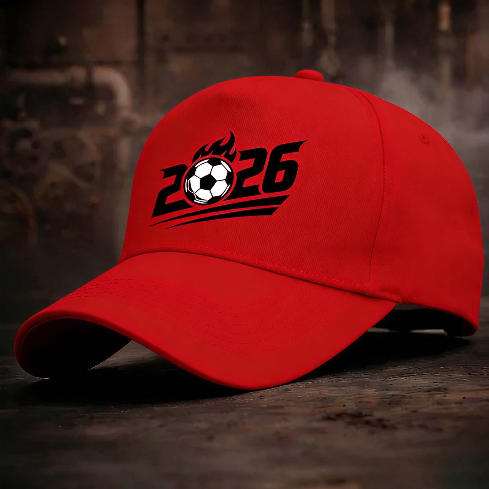 2026 Soccer Baseball Cap with Flame Soccer Ball Graphic, Adjustable ...