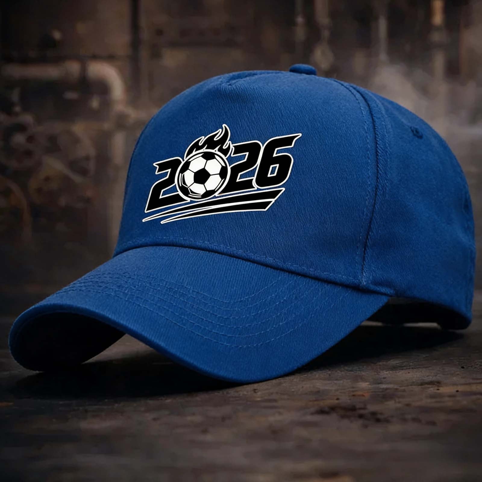 2026 Soccer Baseball Cap with Flame Soccer Ball Graphic, Adjustable ...