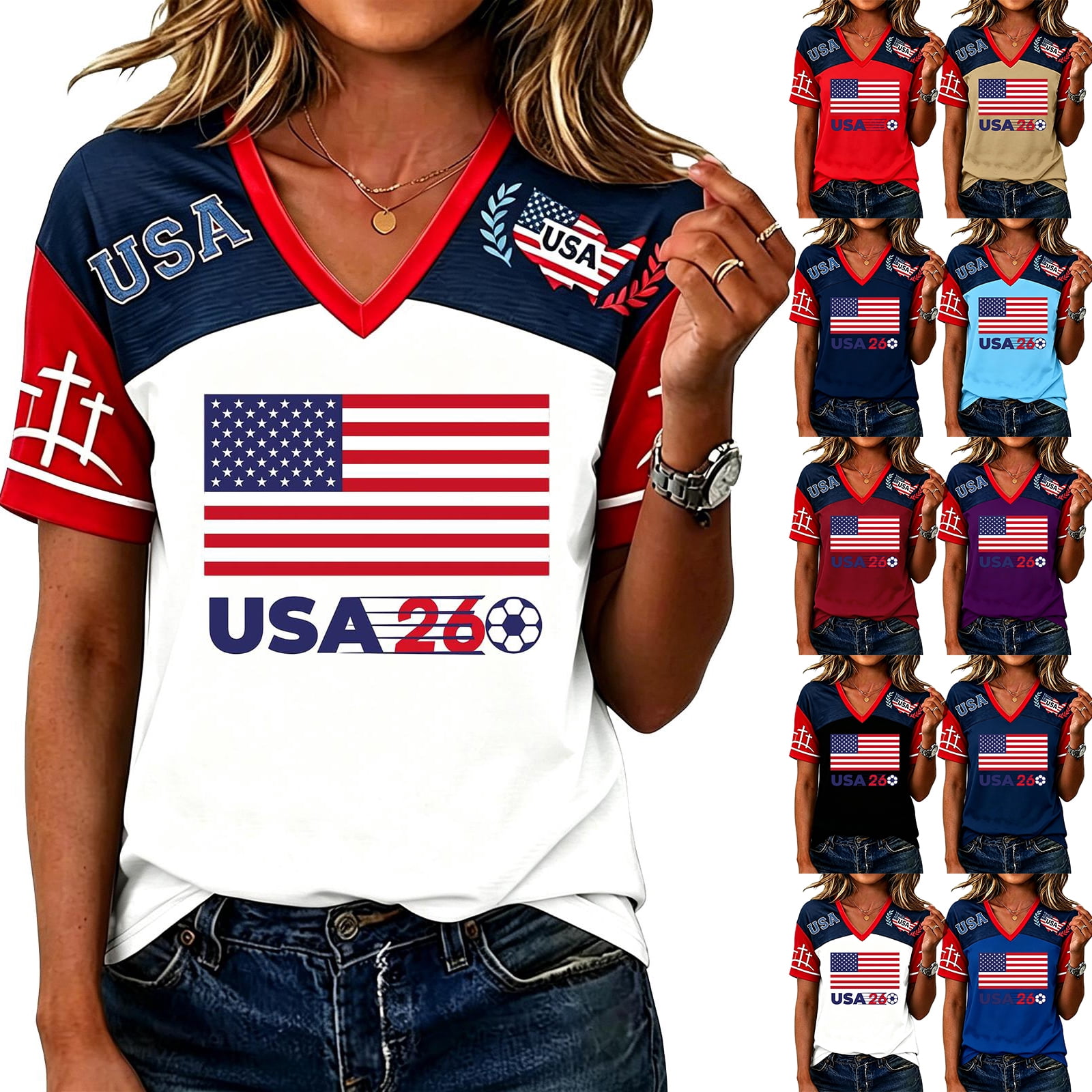 2026 Soccer Cup Fan Jersey for Women Usa Football Soccer Jersey Game ...