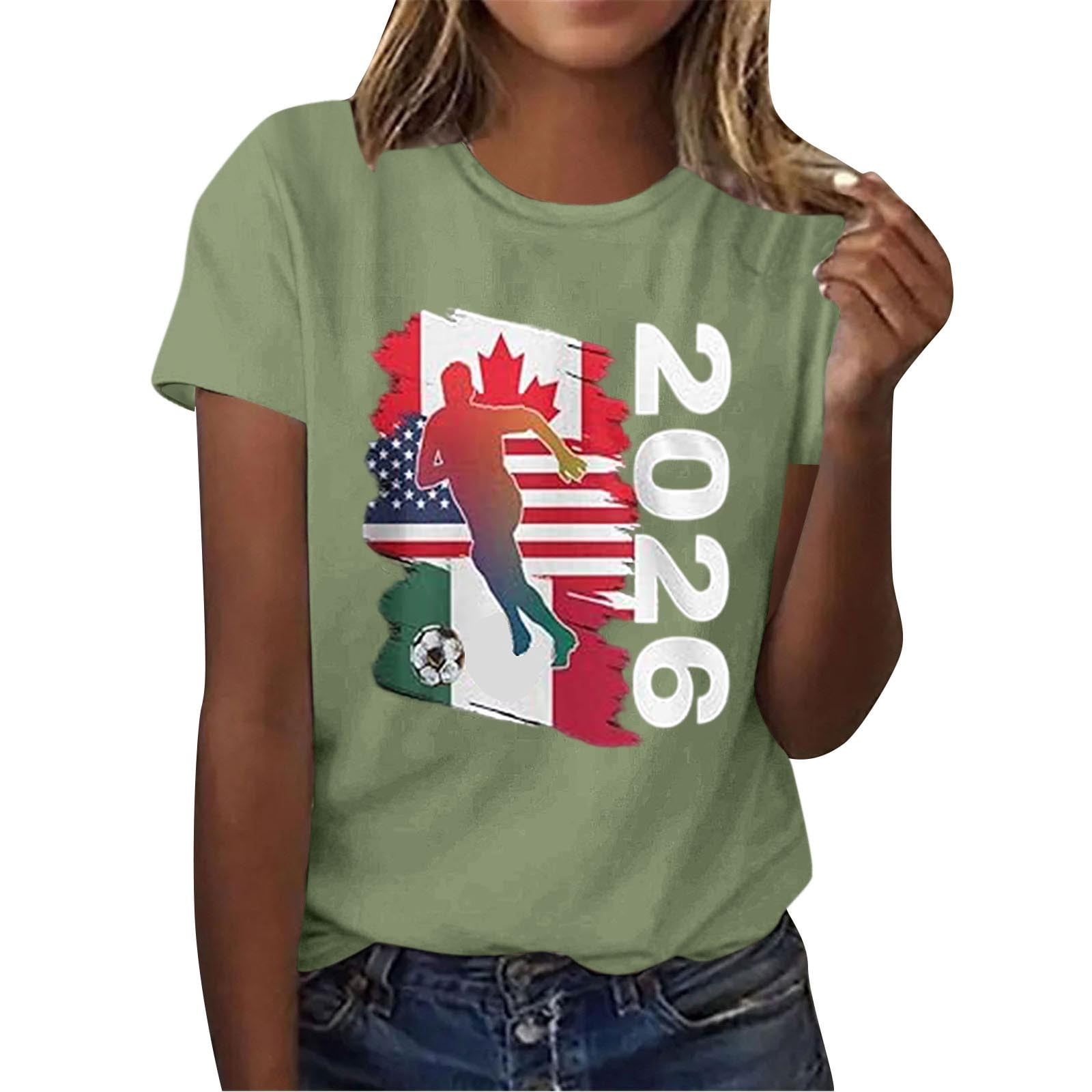2026 Soccer Cup Shirts For Women Crewneck Football Sports Jerseys Tops ...