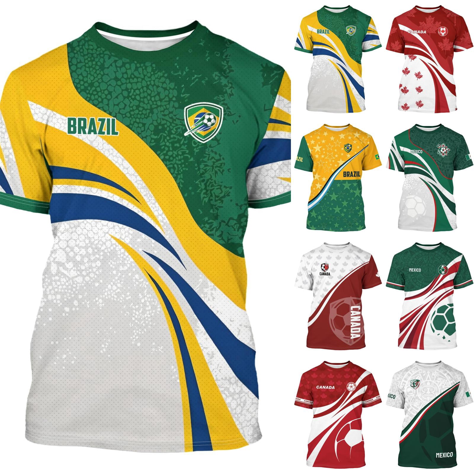 2026 Soccer Cup Team Color Jersey for Men, Short Sleeve Crew Neck ...
