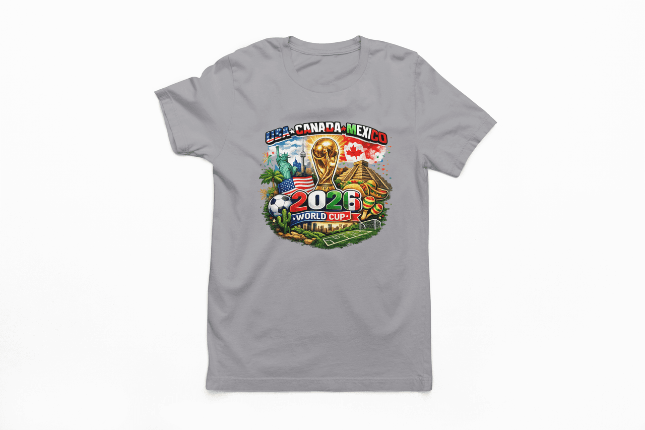 2026 Soccer Fan Graphic T-Shirt USA Canada Mexico Football Trophy Tee ...