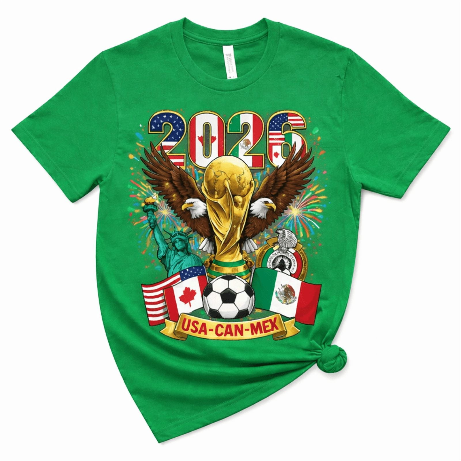 2026 Soccer Fan T-Shirt USA Canada Mexico Trophy Graphic Tee Football ...