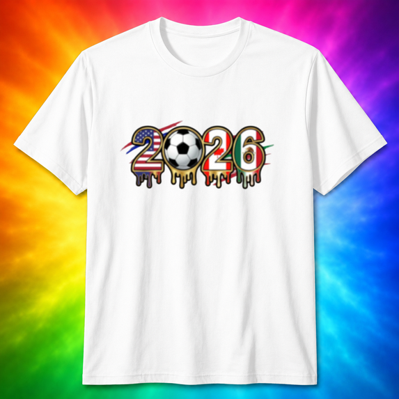 2026 Soccer Flags USA Mexico Canada Dripping T-Shirt, for men & women ...