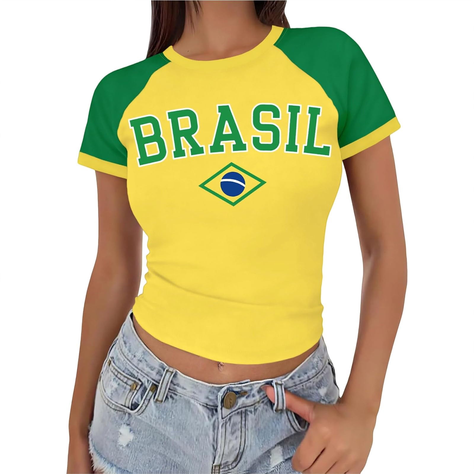 2026 Soccer Game Country Name Print V Neck T Shirt for Women Short ...