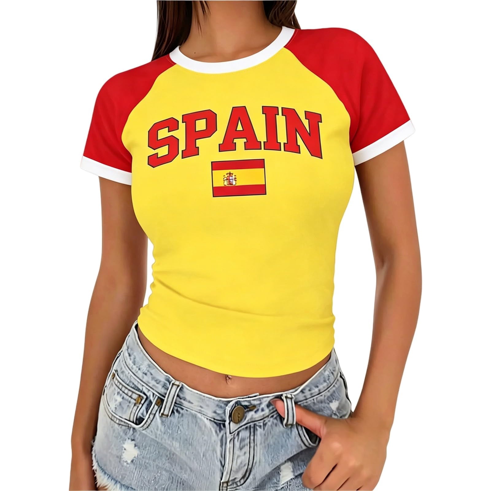 2026 Soccer Game Country Name Print V Neck T Shirt for Women Short ...