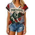 2026 Soccer Game Women's Portugal Themed V Neck Short Sleeve T-Shirt ...