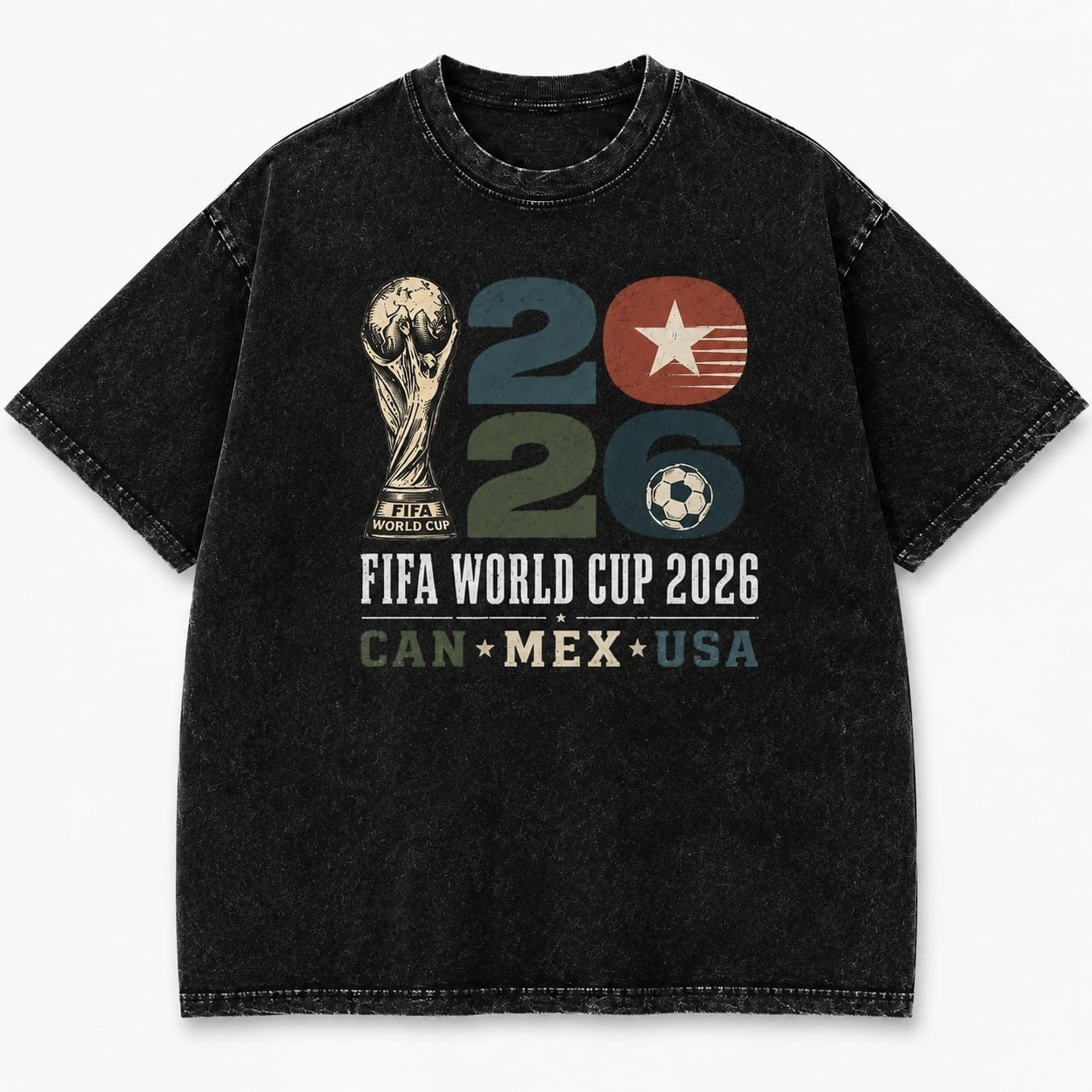 2026 Soccer Graphic T-Shirt, Unisex Classic Fit Heavyweight Cotton Tee ...