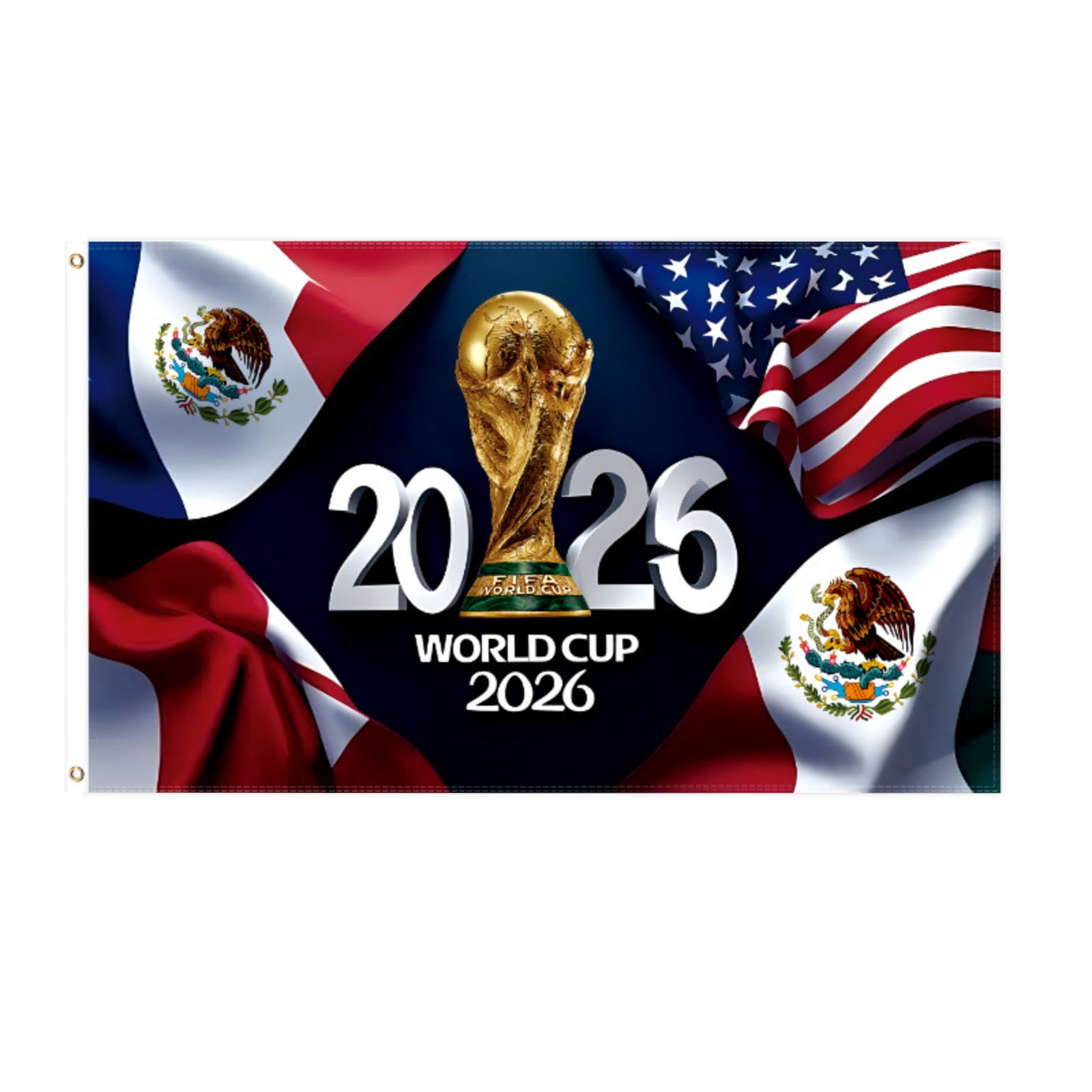 2026 Soccer Party 3x5ft Polyester Fan Flag with Brass Grommets, Double ...