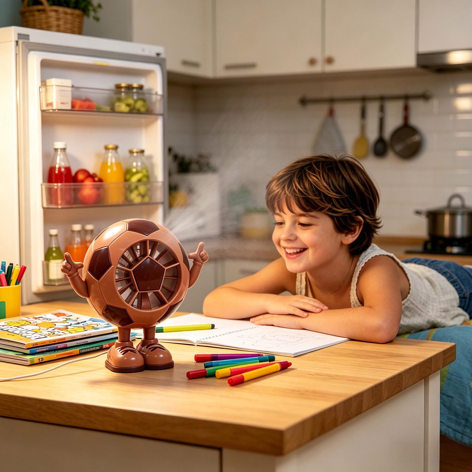 2026 Soccer Shaped Handheld Fan Rechargeable LED Light Ornament Style ...