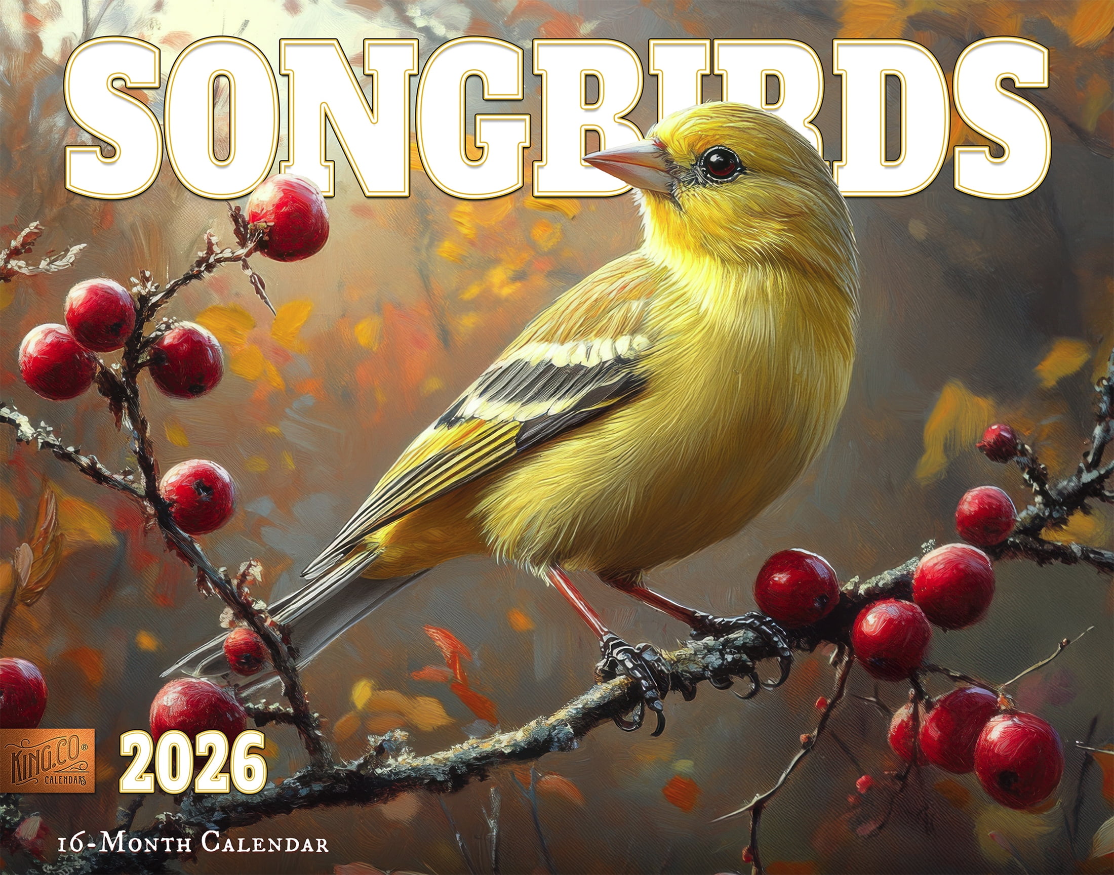 2026 Songbirds Wall Calendar 16-Month X-Large Size 14x22, Illustrated ...