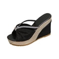 2026 Sparkly Rhinestone Wedge Sandal for Women Peep Toe Ladies Summer ...