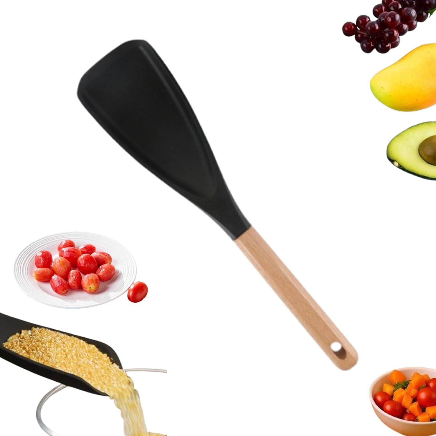 2026 Spatula Cooking Spoon，Cedar and Ash Spoon, 3-in-1 Silicone Spatula ...