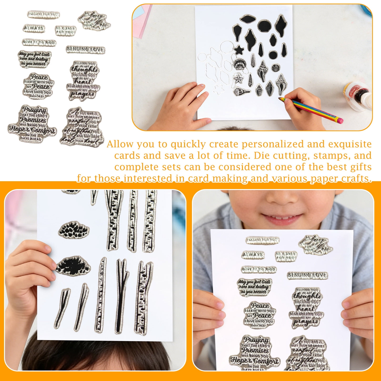 2026 Stamps and Dies Set for Card Making Clear Stamps with Cutting Dies ...