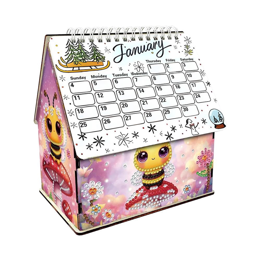 2026 Standing Desk Calendar, Creative Small House Shape, Wooden Cabin ...