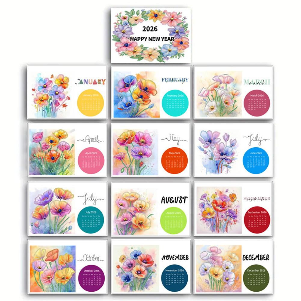 2026 Standing Desk Calendar DIY Paint Monthly Flip Desktop Calendar ...
