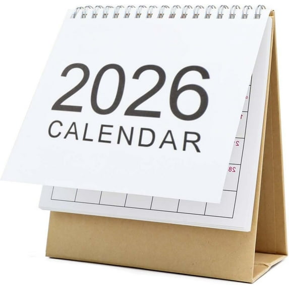 2026 Standing Small Stand Up Desk Calendar 2026 Wirebound Table Standup ...