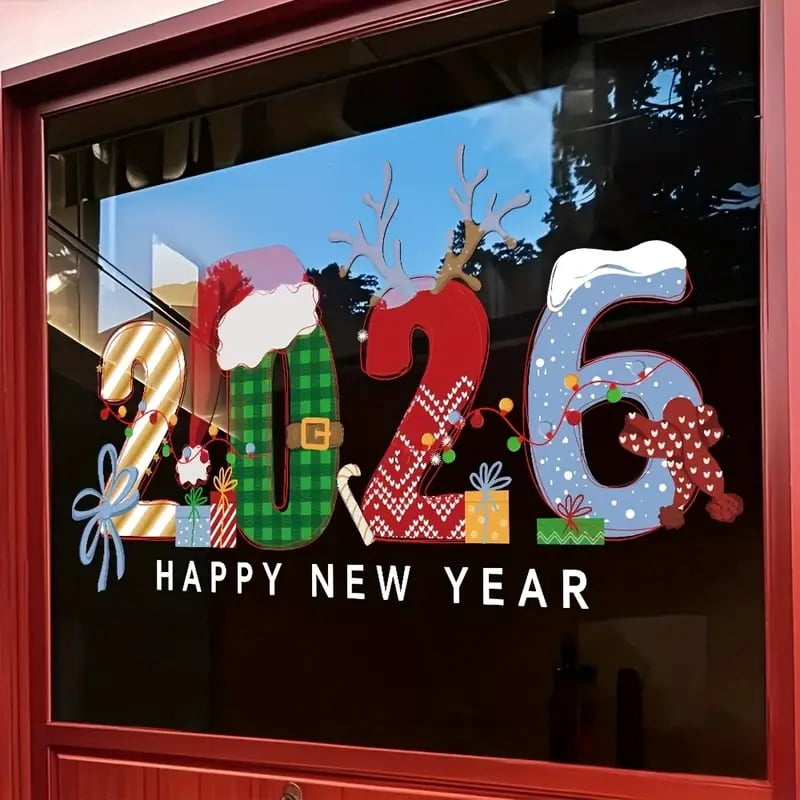 2026 Static Cling Window Stickers - Reusable Double-Sided Number Decals ...