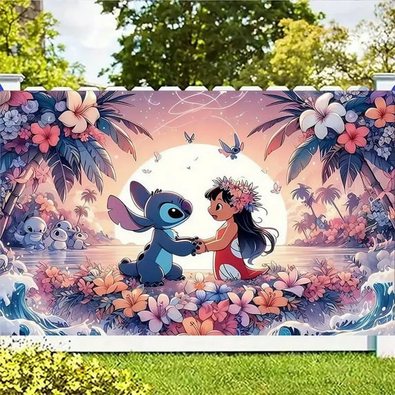 2026 Stitch Background Cloth Set | 6 Party and Room Decorations ...