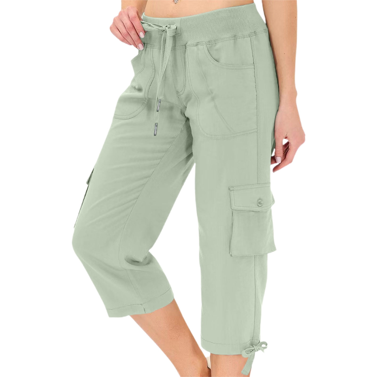 2026 Summer Capri Pants for Women with Pockets Muti-Pockets Outdoor ...
