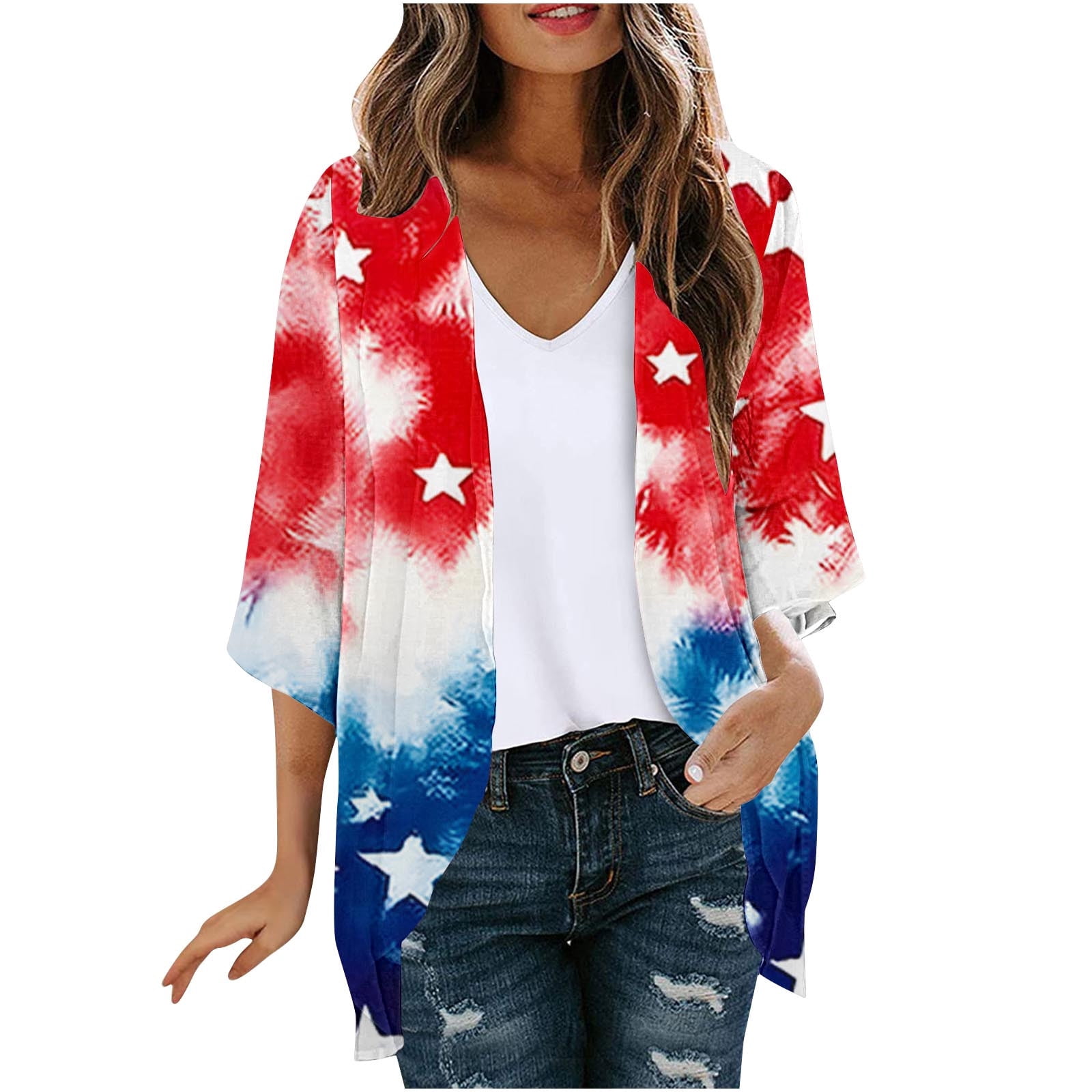 2026 Summer Cardigans for Women Lightwight Plus Size Independence Day ...