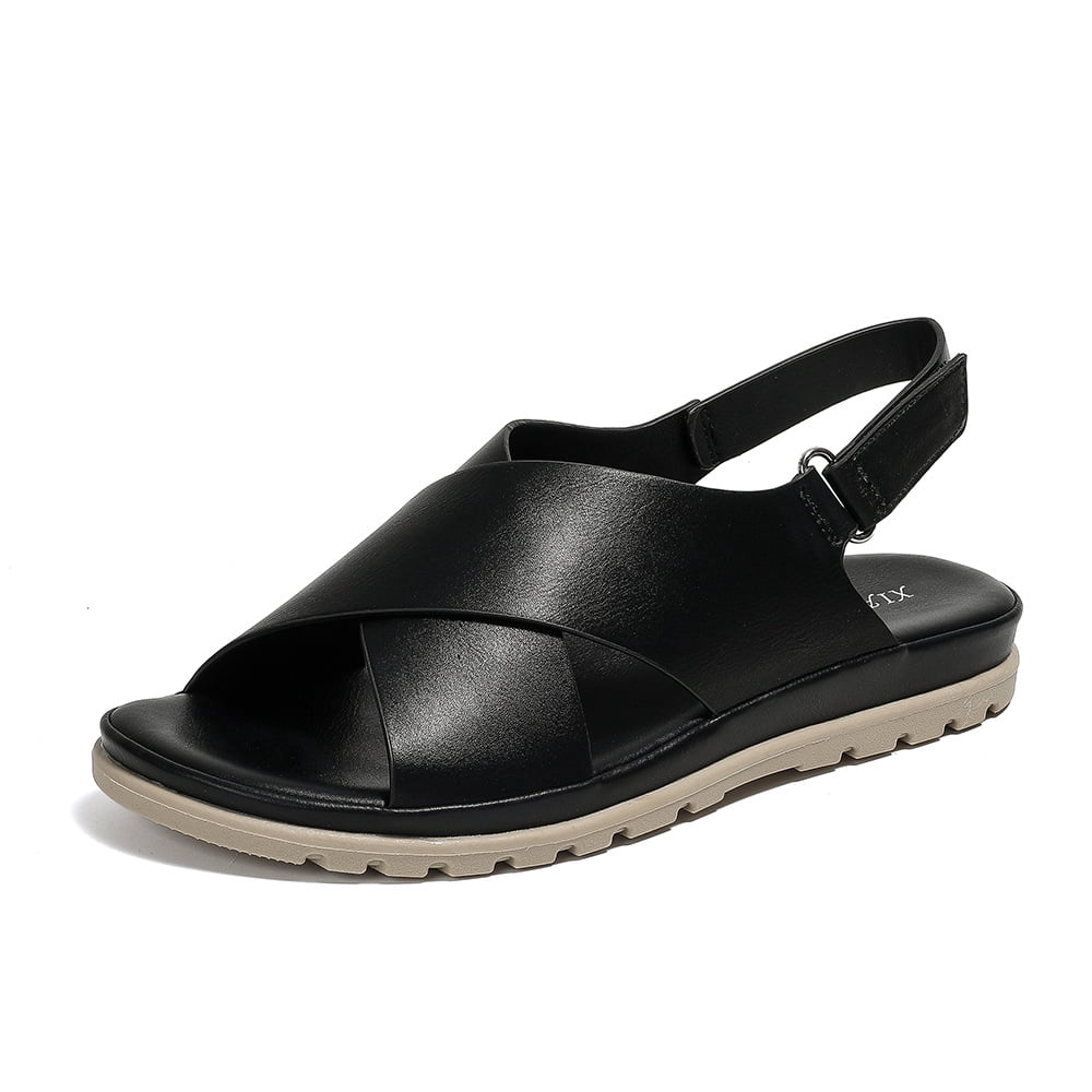 2026 Summer New Women's Black Crisscross Slingback Sandals, Open Toe ...