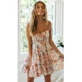 2026 Summer New Women's Pink Green Floral Spaghetti Strap Mini Dress ...