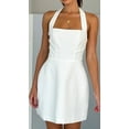 2026 Summer New Women's Red Halter Neck Square Neck A-Line Mini Dress ...