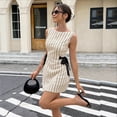 2026 Summer New Women's Striped Sleeveless Mini Dress Side Bow Tie ...