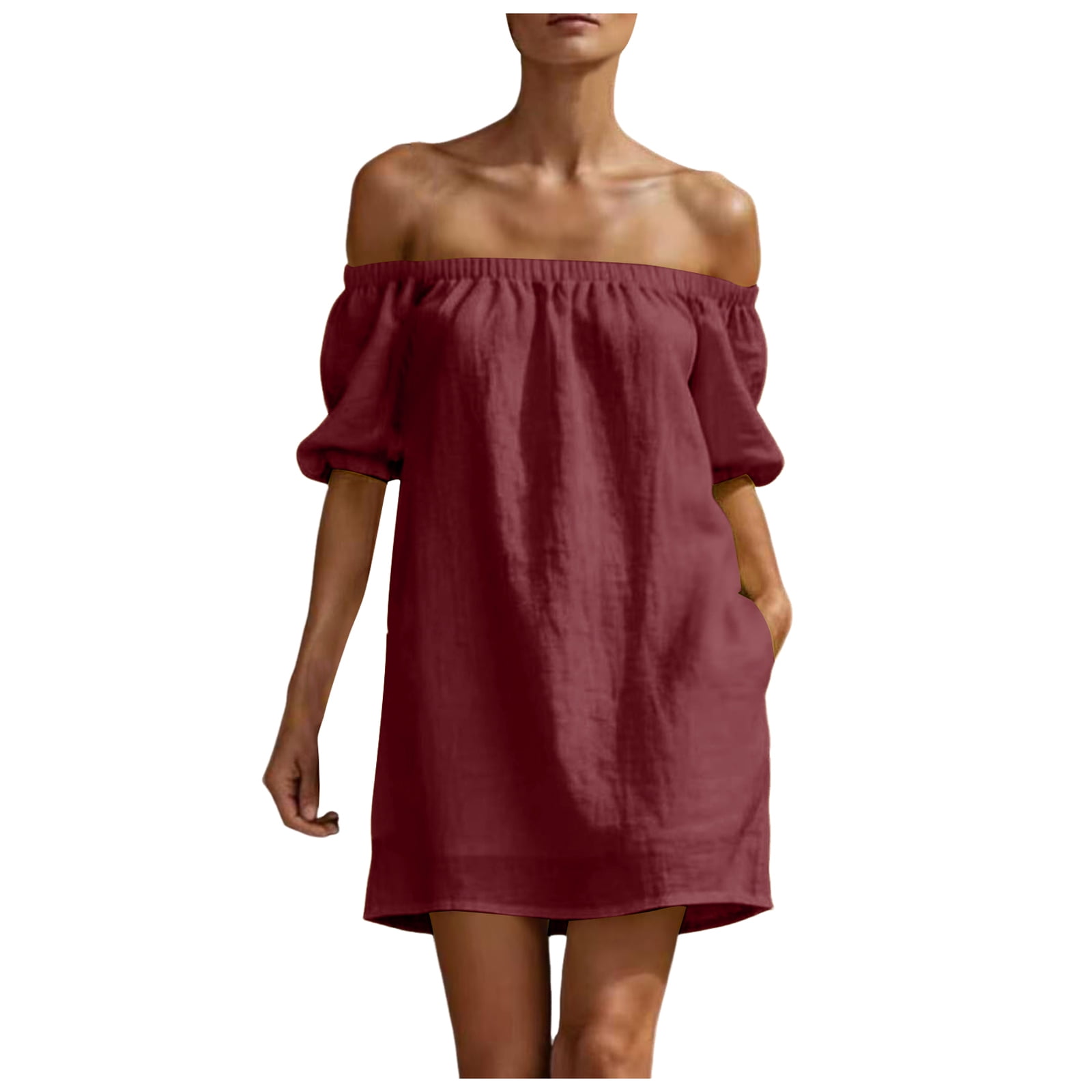 2026 Summer Station Cotton And Women's One Shoulder Fashion Loose Solid ...