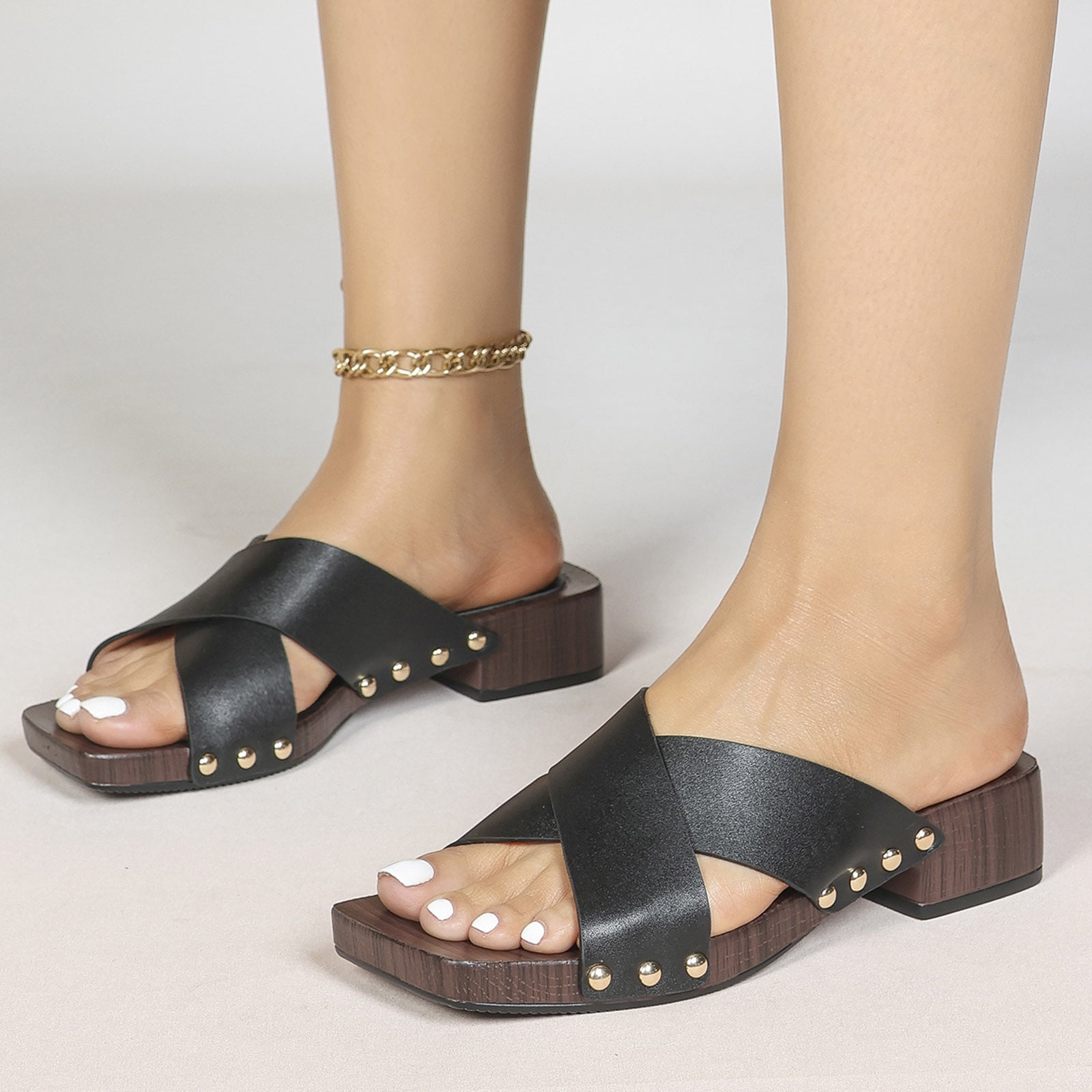 2026 Summer Thick Heel Crossband Unisex Design Platform Sandals Women's ...