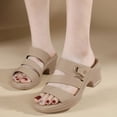 2026 Summer Three Belt Slope Heel Cool Dragging Women's Perforated ...