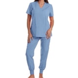 2026 Summer Women's Scrub Set - V-neck Short-sleeved Comfortable ...