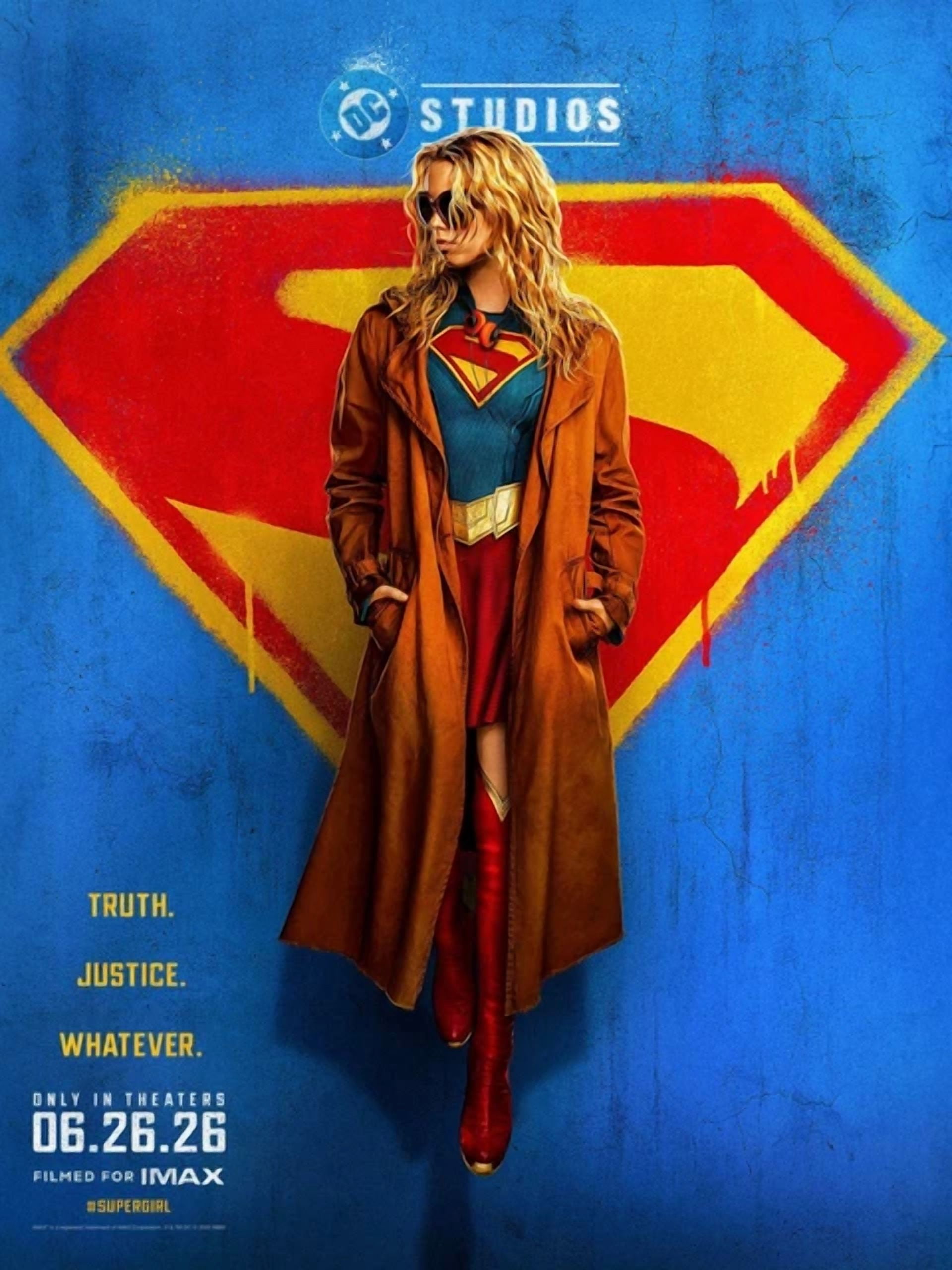 2026 Supergirl Movie Poster Milly Alcock Jason Momoa Dc Kara Zor El ...