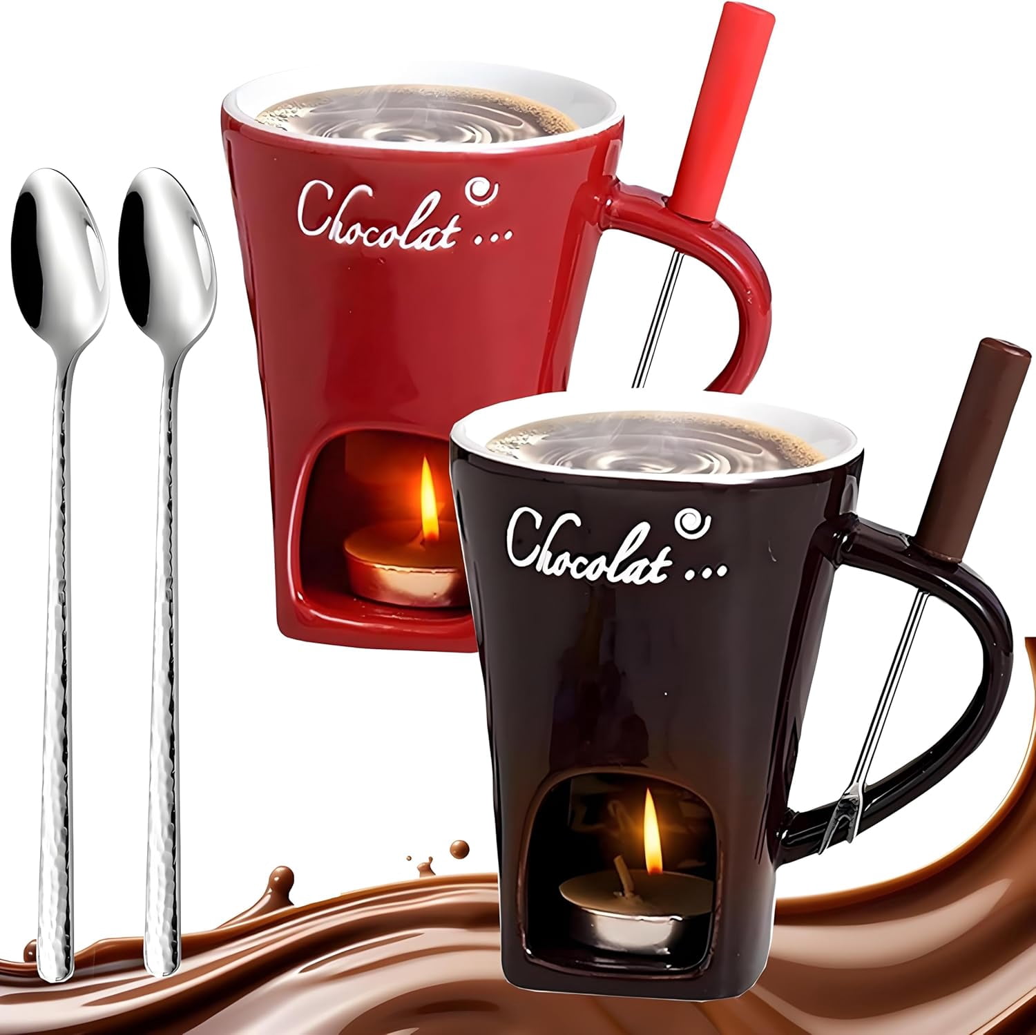 2026 Sweet Fondue Cup, Chocolate Fondue Mug, Fondue Cups with Forks for ...