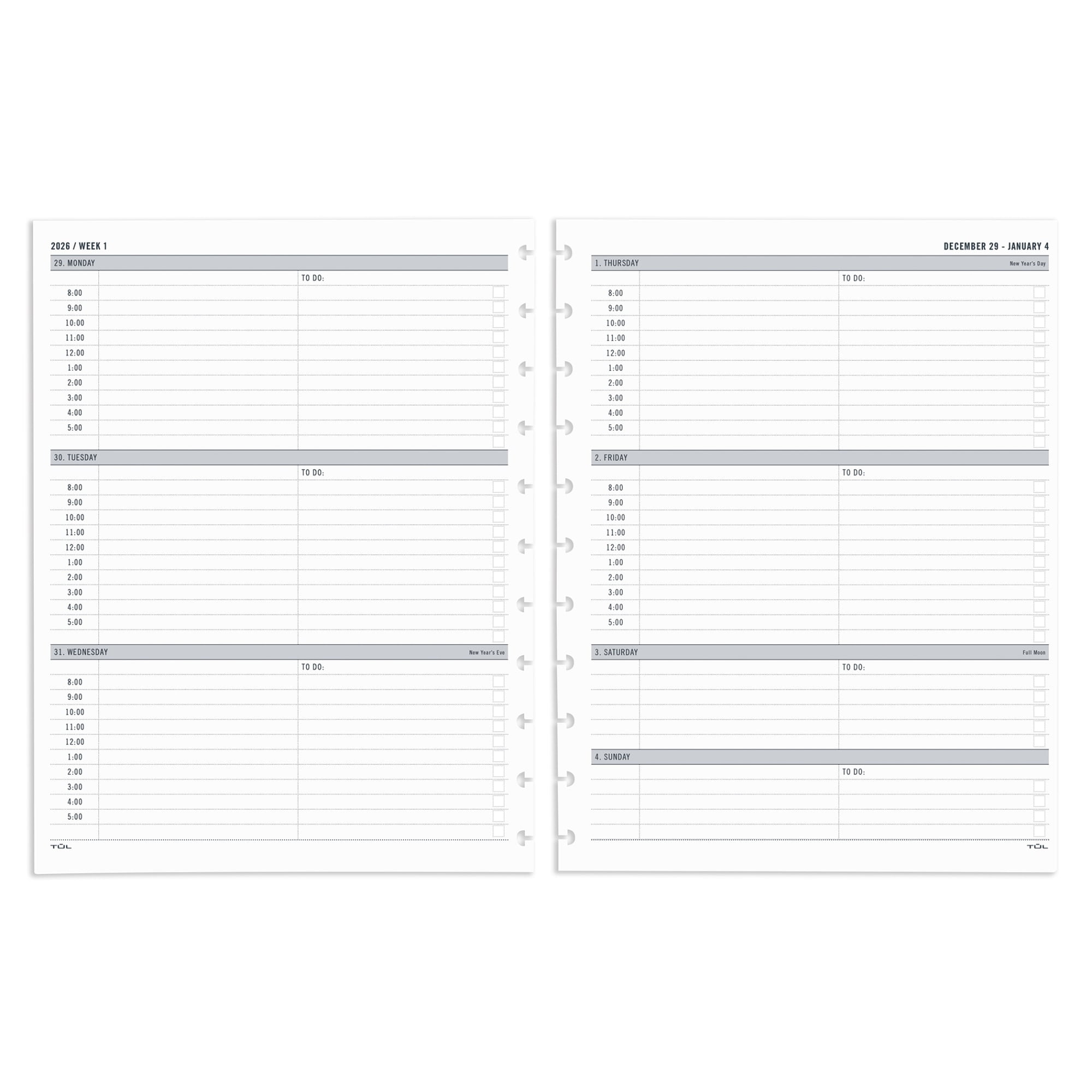 2026 TUL® Discbound Weekly Planner Refill Pages, Letter Size, January ...