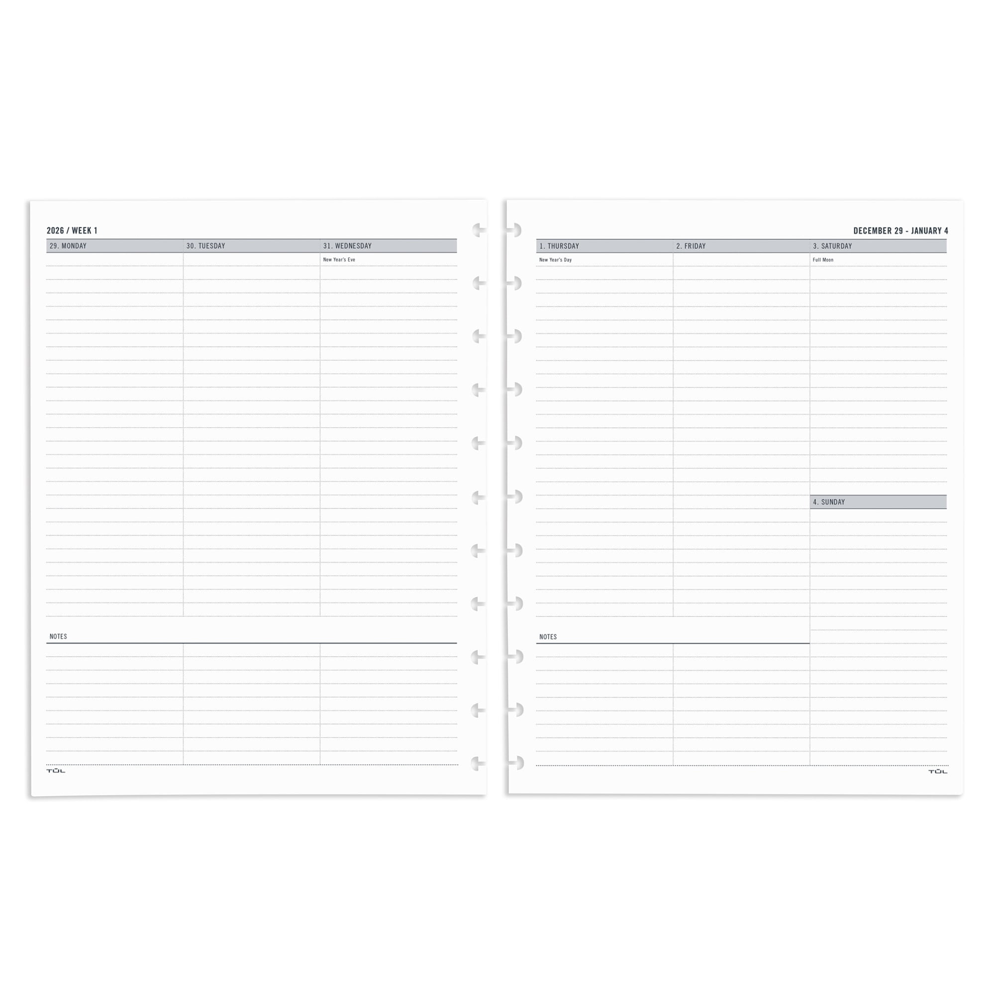 2026 TUL® Discbound Weekly Planner Refill Pages, Letter Size, January ...