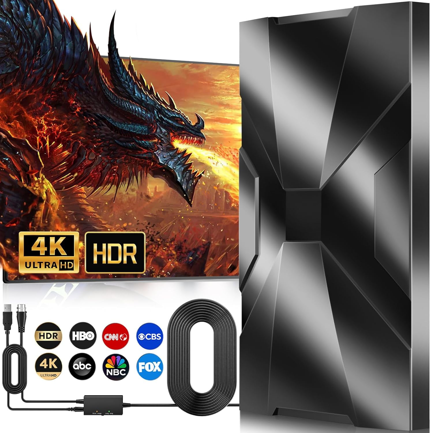 2026 TV Antenna Indoor Outdoor,Antenna for Smart TV for 2K/4K ...