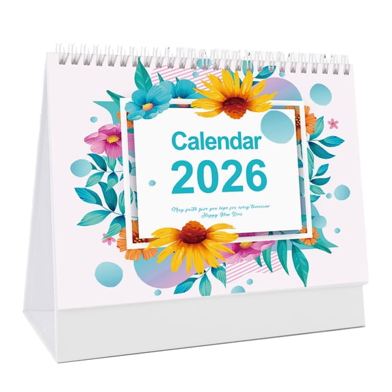2026 Tabletop Monthly Calendar Twin-Coil Binding Academic Calender ...