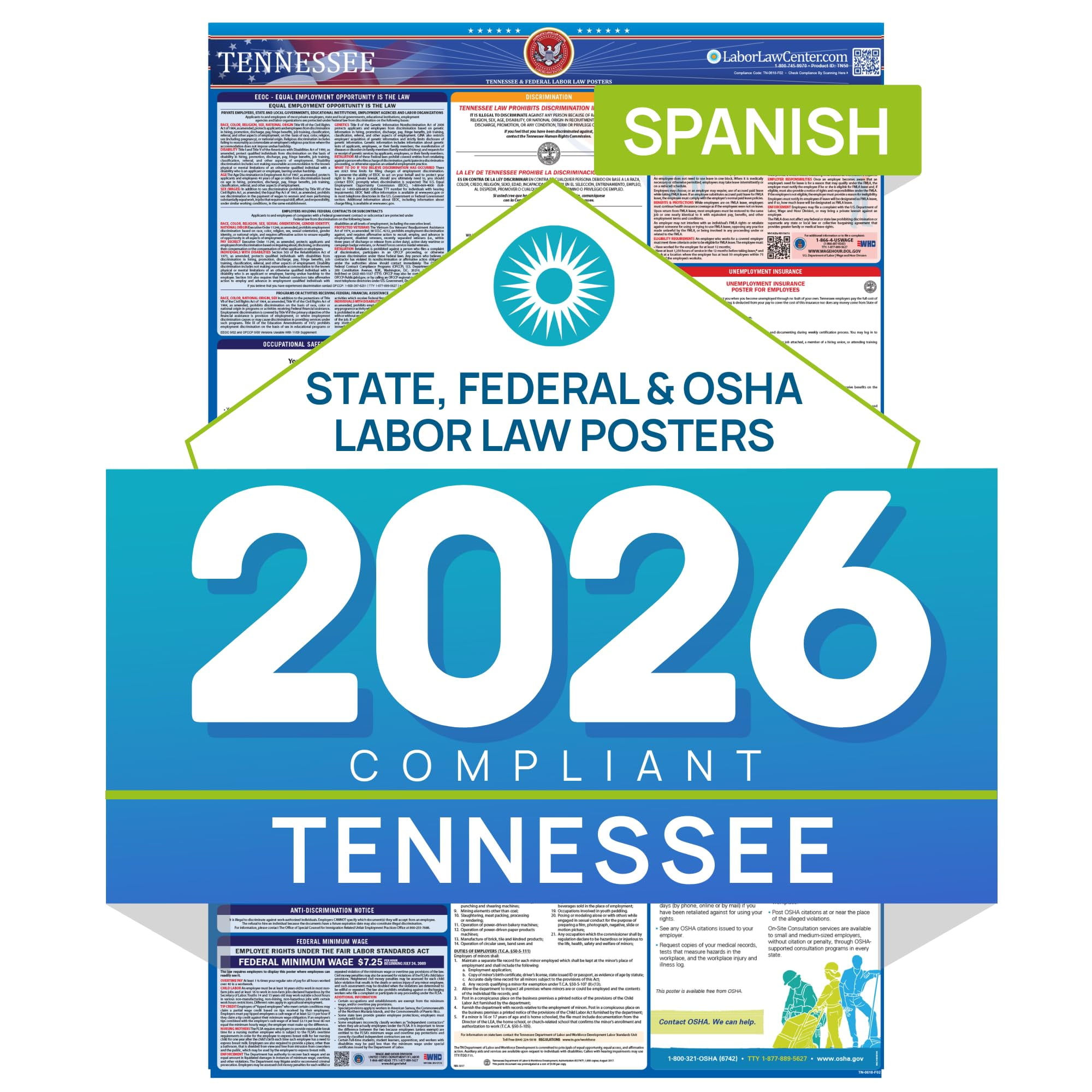 2026 Tennessee Labor Law Poster – State & Federal Compliance in Spanish ...