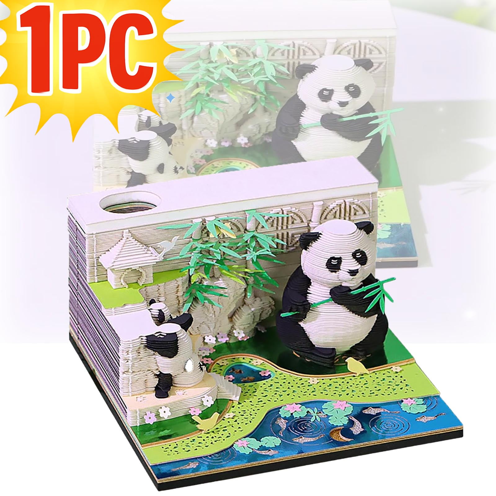 2026 Timepiece Calendar – Eco-Friendly 3D Panda Art Design,Tear-Off ...