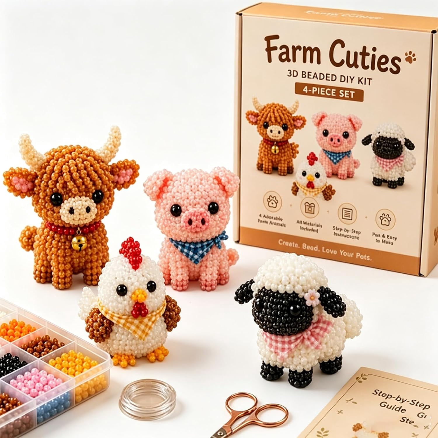 2026 Tiny 3D Beaded Animal DIY Kit, 3D Beaded Pet DIY Kit, Handmade ...