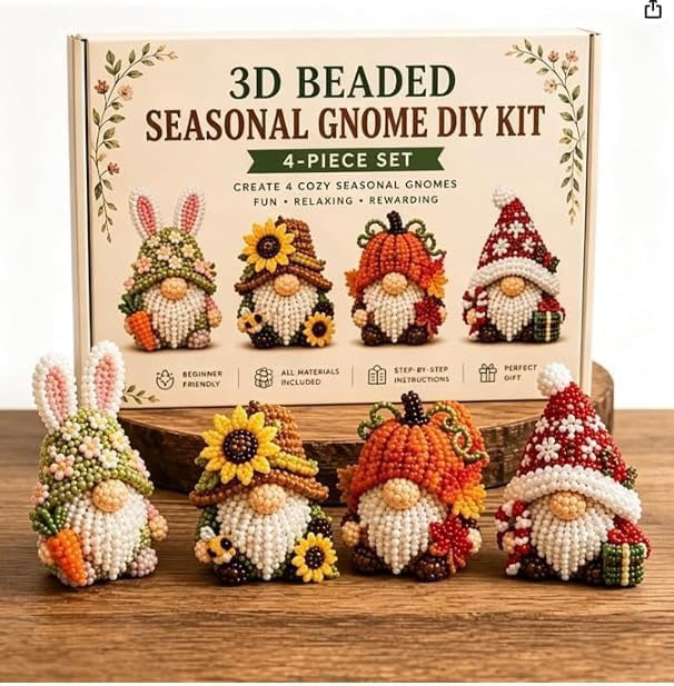 2026 Tiny 3D Beaded Animal DIY Kit, 4-Piece Handmade Beading Craft Set ...
