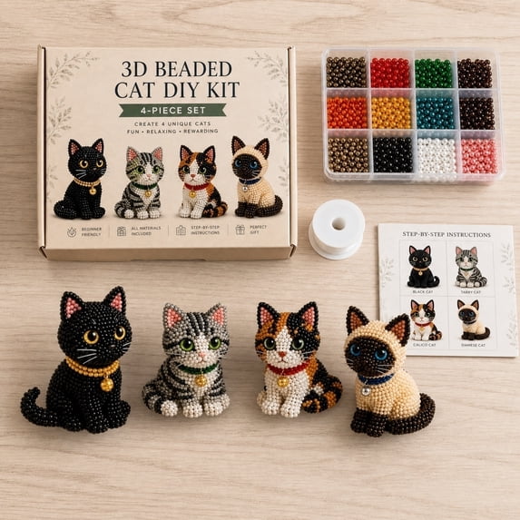 2026 Tiny 3D Beaded Animal DIY Kit, Colorful Bead Supplies to Build ...