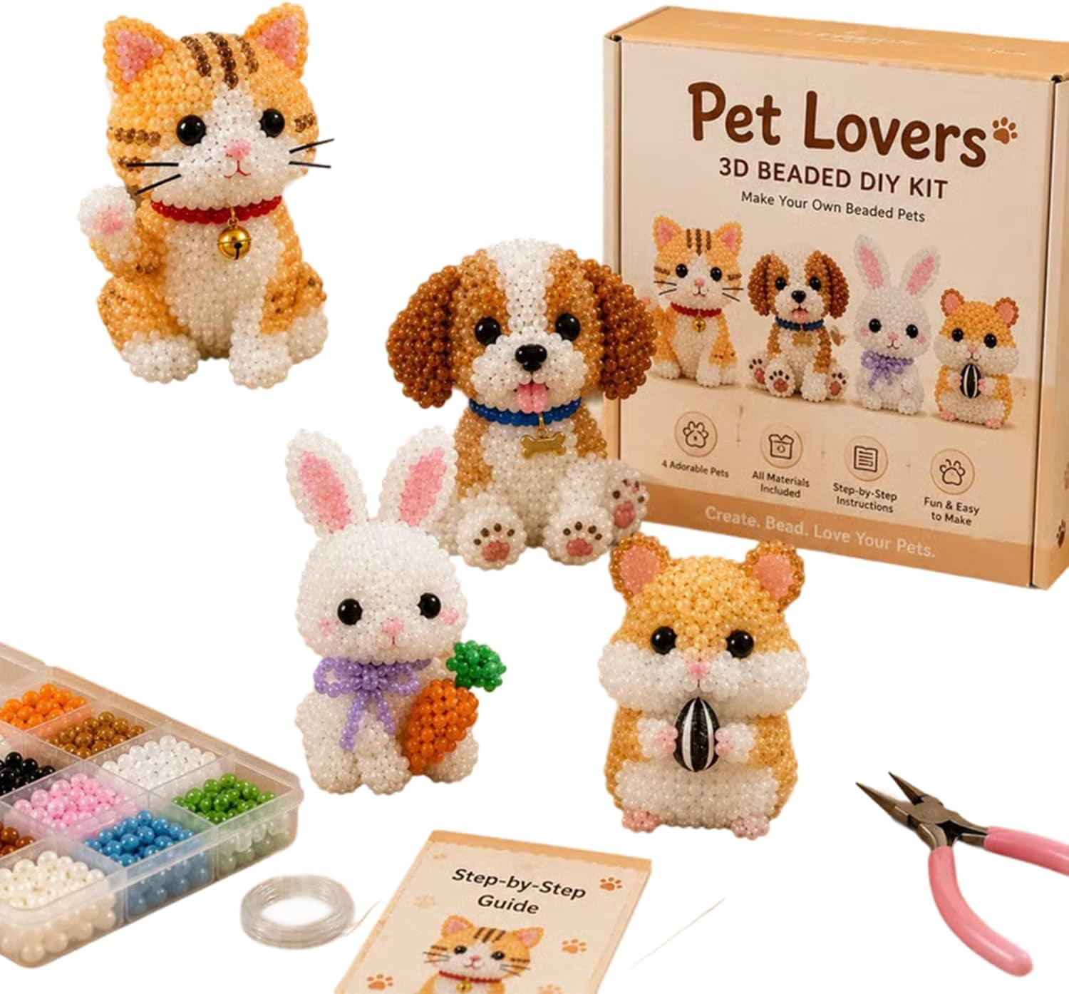 2026 Tiny 3D Beaded Animal DIY Kit, Cute Bird & Animal Beading Craft ...